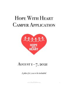 2021 Hope With Heart Camp Application | Hope with Heart